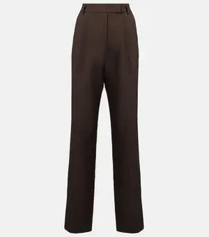 THE FRANKIE SHOP Bea High-rise Straight Leg Trousers - Brown