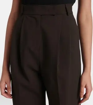 THE FRANKIE SHOP Bea High-rise Straight Leg Trousers - Brown