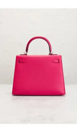 FWRD RENEW Hermes Kelly 25 Sellier Handbag In Epsom Leather - Fuchsia