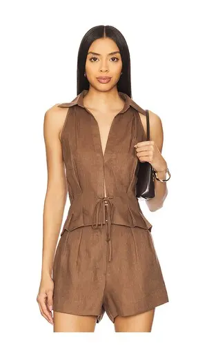 HEVRON Sloan Vest - Brown