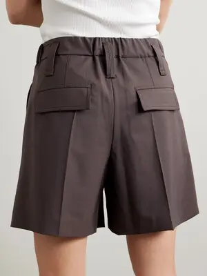 Brunello Cucinelli Pleated Wool-blend Shorts