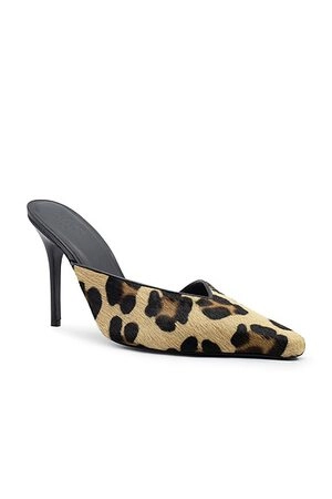GIA BORGHINI X Helsa Boss Mule In Print Pony Hair - Leopard