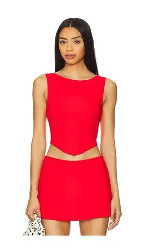 Amanda Uprichard Bellini Cropped Top - Red