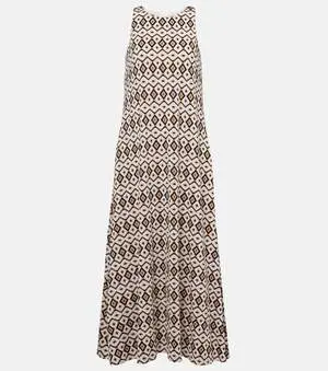 Max Mara Miki Geometric Print Maxi Dress
