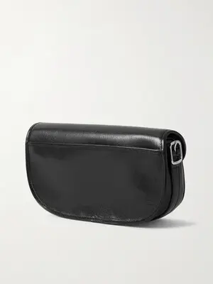Bally Beckett Glossed Textured-leather Shoulder Bag