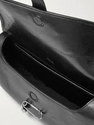 Bally Beckett Glossed Textured-leather Shoulder Bag