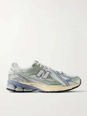 NEW BALANCE 1906r Metallic Leather-trimmed Mesh And Suede Sneakers - Blue