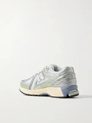 NEW BALANCE 1906r Metallic Leather-trimmed Mesh And Suede Sneakers - Blue