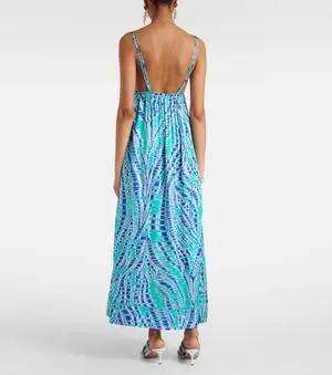 Poupette St Barth Cassandra Printed Satin Slip Dress