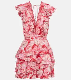 Poupette St Barth Carol Floral Satin Minidress - Multicoloured