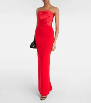 Solace London Afra Satin-trimmed Gown