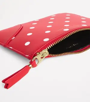 Comme Des Garçons Leather Polka-dot Zipped Pouch