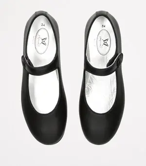 PAPOUELLI Leather Angelica Mary Jane Shoes - Navy