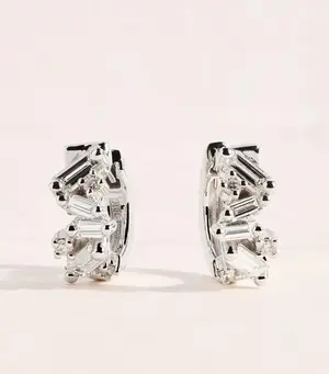 SUZANNE KALAN 18kt Gold Diamond Earrings - White