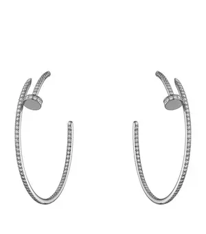 Cartier Juste Un Clou Diamond Hoop Earrings - White