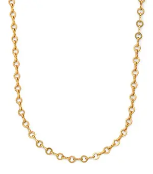 AZLEE 18k Yellow Circle-link Chain Necklace - Gold