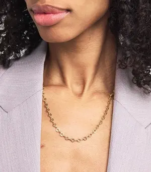 AZLEE 18k Yellow Circle-link Chain Necklace