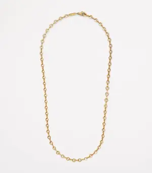 AZLEE 18k Yellow Circle-link Chain Necklace
