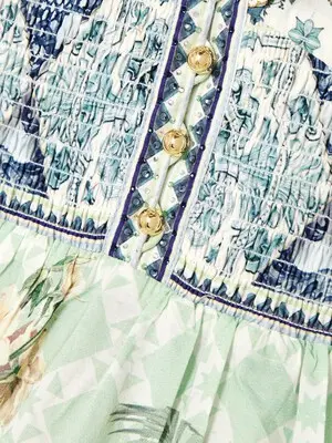 Camilla Ruffled Printed Organic Cotton Mini Dress