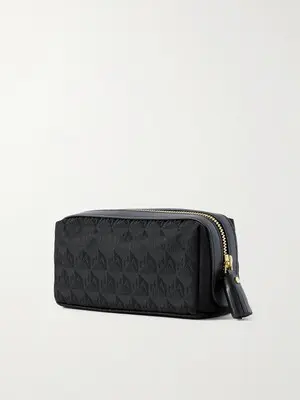 ANYA HINDMARCH Girlie Stuff Leather-trimmed Jacquard Cosmetics Case - Black