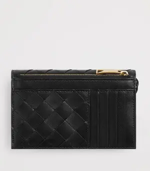 Bottega Veneta Leather Intrecciato Andiamo Card Holder