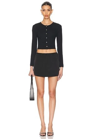 LESET Pointelle Crop Cardigan