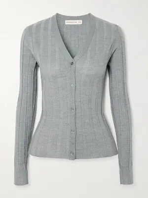 Daughter Ribbed Wool V-neck Cardigan