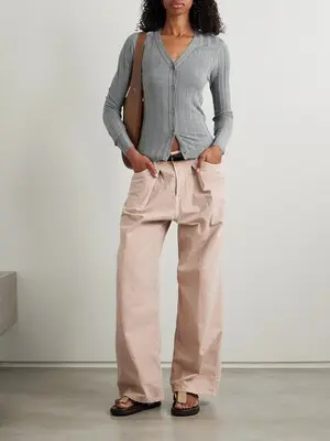 Daughter Ribbed Wool V-neck Cardigan