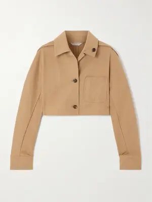 Max Mara Cropped Cotton-blend Gabardine Jacket