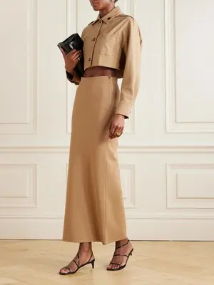 Max Mara Cropped Cotton-blend Gabardine Jacket