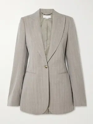 Stella McCartney Pinstriped Wool Blazer - Gray
