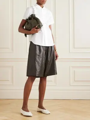 Comme Des Garçons Pleated Ruffled Cotton-poplin Shirt