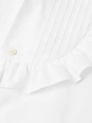 Comme Des Garçons Pleated Ruffled Cotton-poplin Shirt