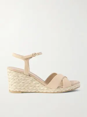 STUART WEITZMAN Dayna Suede Espadrille Wedge Sandals