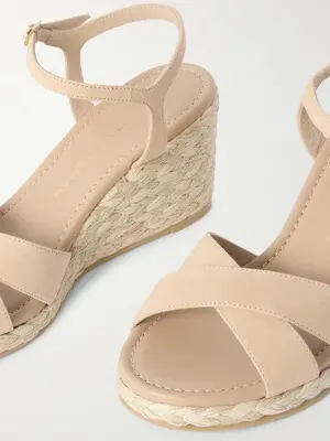 STUART WEITZMAN Dayna Suede Espadrille Wedge Sandals
