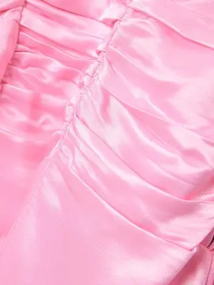 JIL SANDER Open-back Ruched Pleated Satin Gown