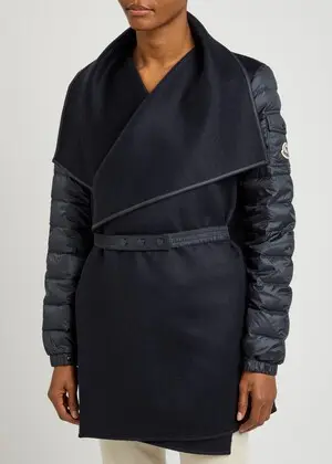 Moncler Quilted Wool Cape Coat
