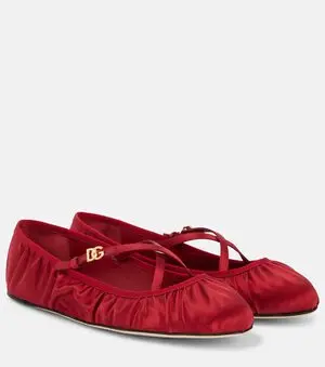 Dolce & Gabbana Dg Satin Ballet Flats Red