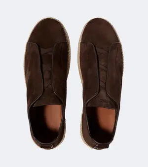 Zegna Triple Stitch Suede Espadrilles - Brown