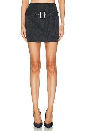 WIEDERHOEFT Mini Moire Skirt - Black