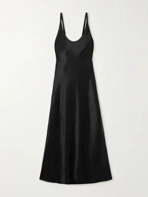 Balenciaga Satin Midi Dress - Black