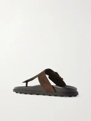 TOD'S Buckled Suede Sandals