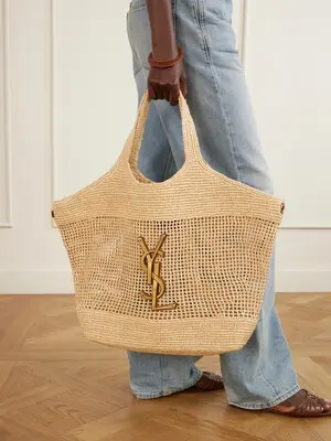 Saint Laurent Icare Maxi Raffia Tote - Neutrals