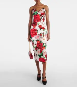 Dolce & Gabbana Floral Midi Dress - Red