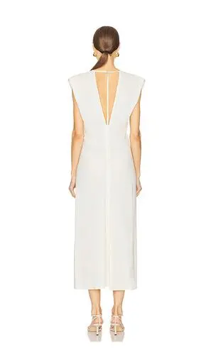ST. AGNI Plunge Drape Dress In . Also