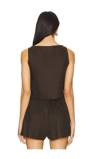 Faithfull The Brand Elia Linen Crop Top