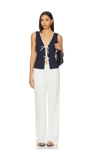 Onia Air Linen Tie Front Top