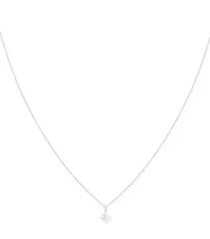 ASTRID & MIYU 14kt White Gold White Topaz Star Necklace - Silver