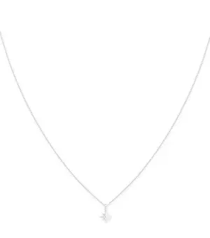 ASTRID & MIYU 14kt White Gold White Topaz Star Necklace - Silver