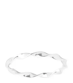ASTRID & MIYU 14 Karat White Gold Twist Ring - Silver